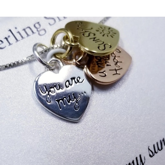 Timeless | Jewelry | Nwt 925 Sterling Triple Heart Charm Necklace You ...